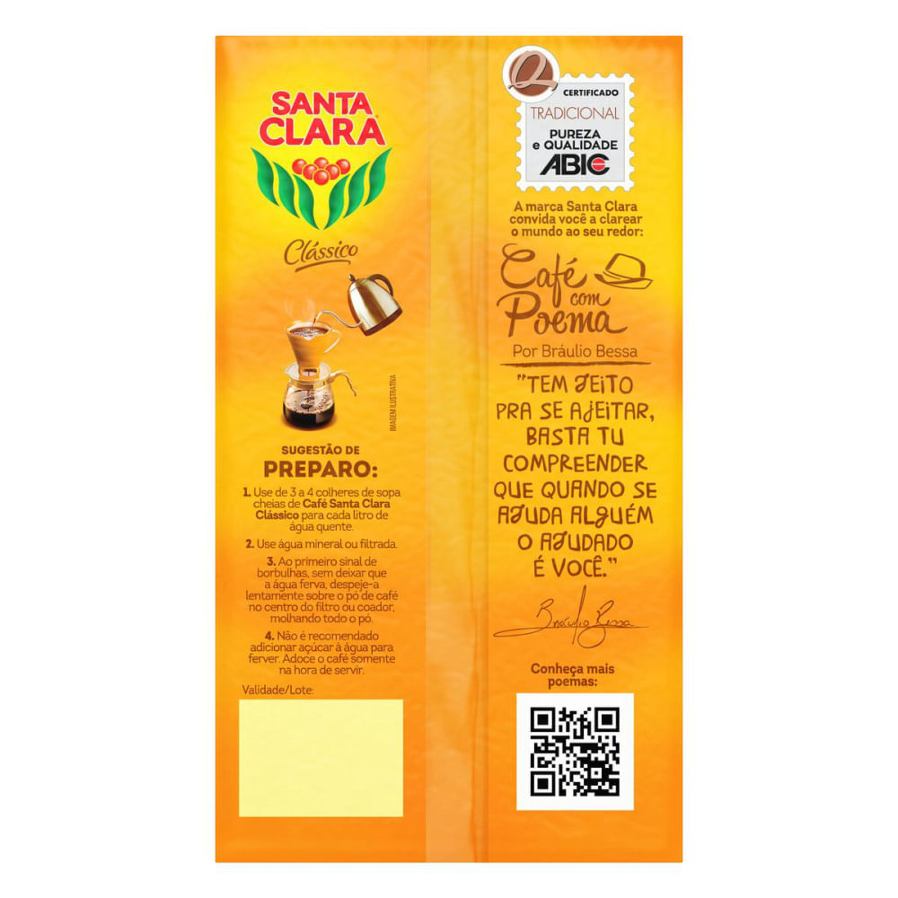 CAFE STA CLARA VACUO 250G - hiperideal