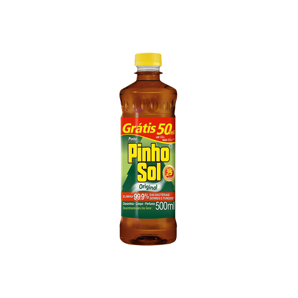 Desinfetante Pinho Sol Original Leve 500ml Pague 450ml - hiperideal