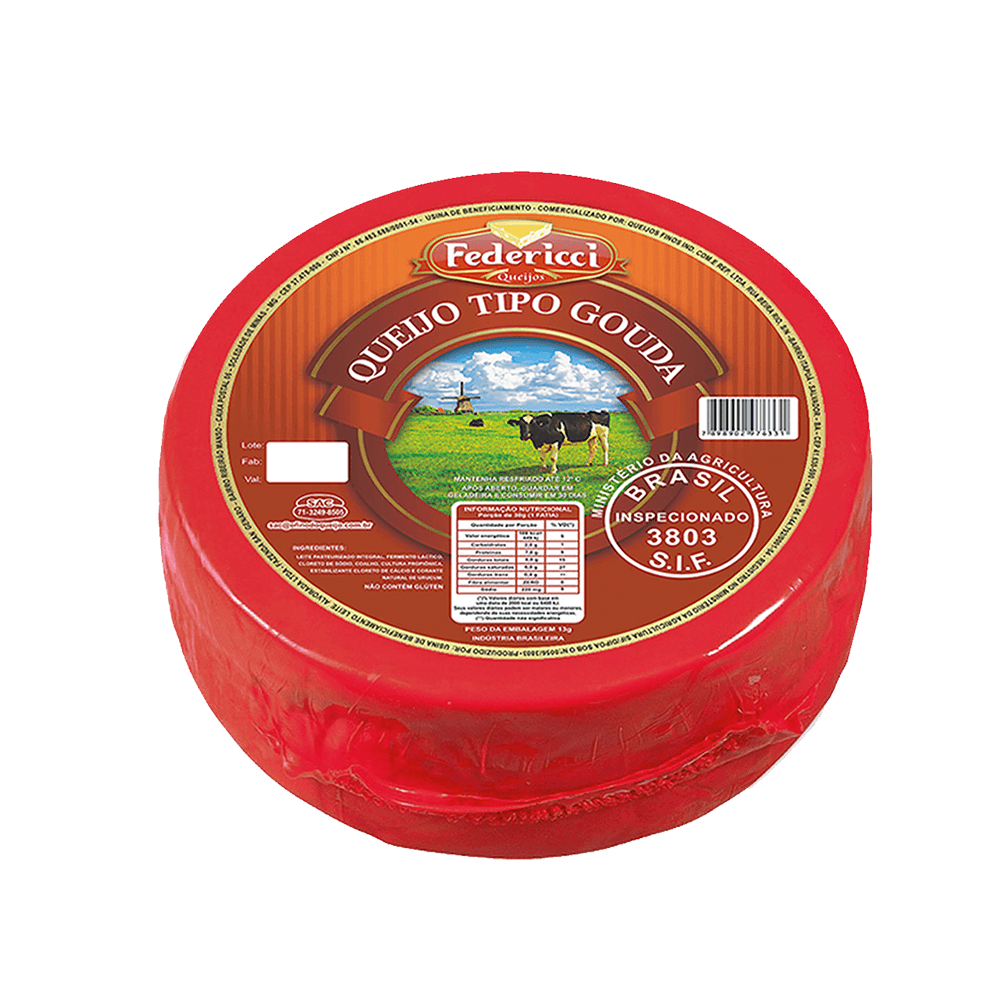 QUEIJO GOUDA FEDERICCI PECA 1 UNIDADE 2900G - hiperideal